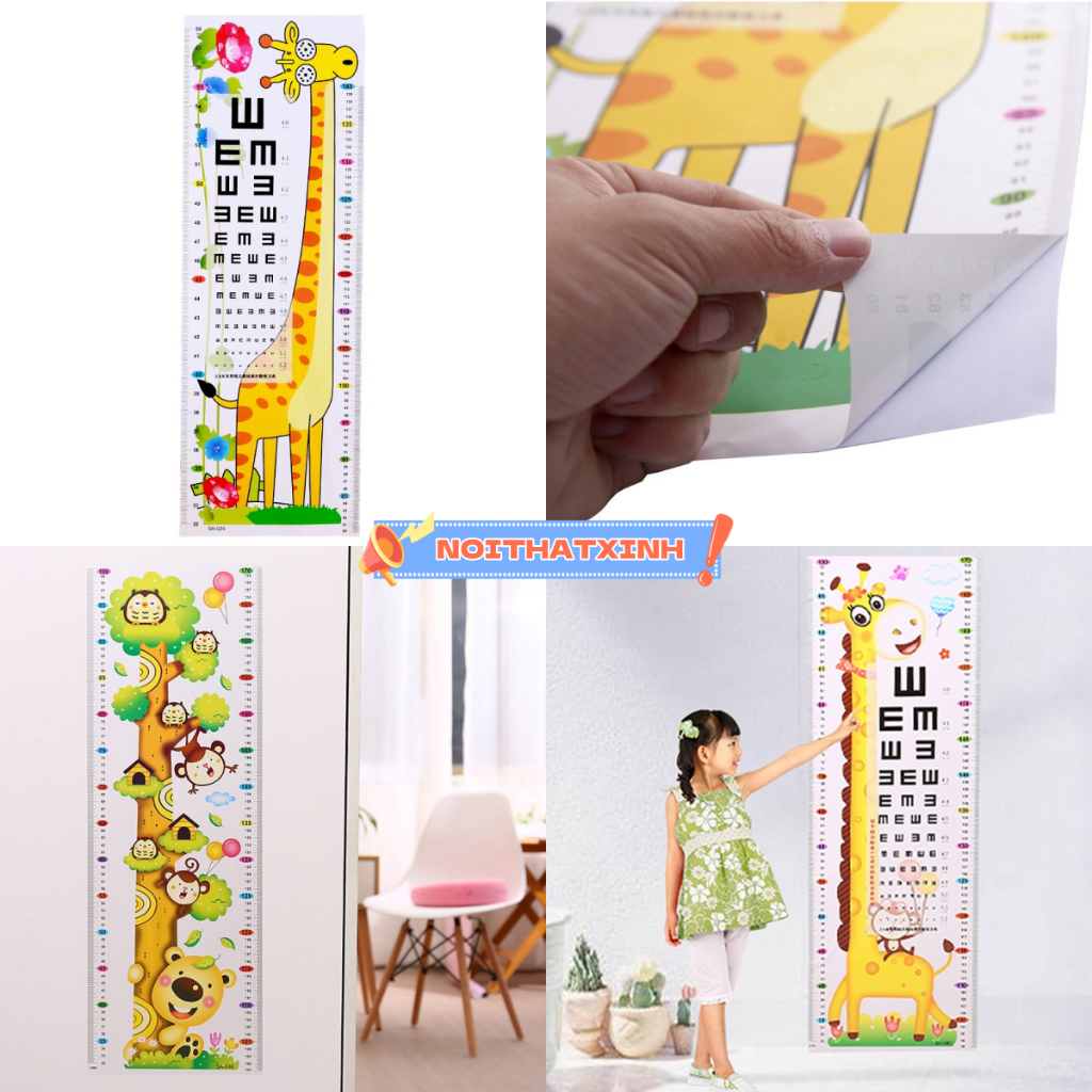HEIGHT MEASUREMENT DECAL, VISION TEST FOR KIDS CUTE CARTOON MODEL YN88 ...