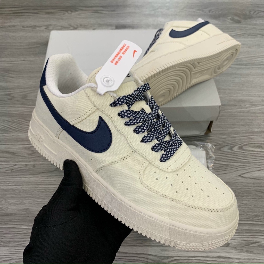 Af1 canvas navy sneakers, trendy AF1 Milk Cream Fabric sneakers, Cream ...