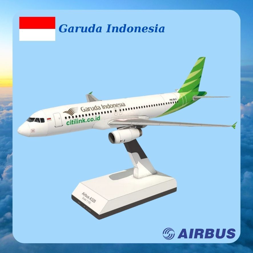 Airbus A320 Garuda Indonesia Commercial Airplane Paper Model | Shopee ...
