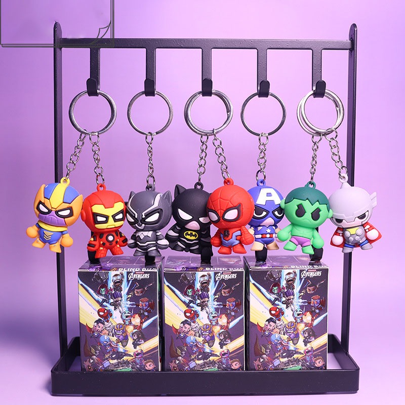 Cute Superhero Character Keychain Captain America, Thor, Hulk, Ironman ...