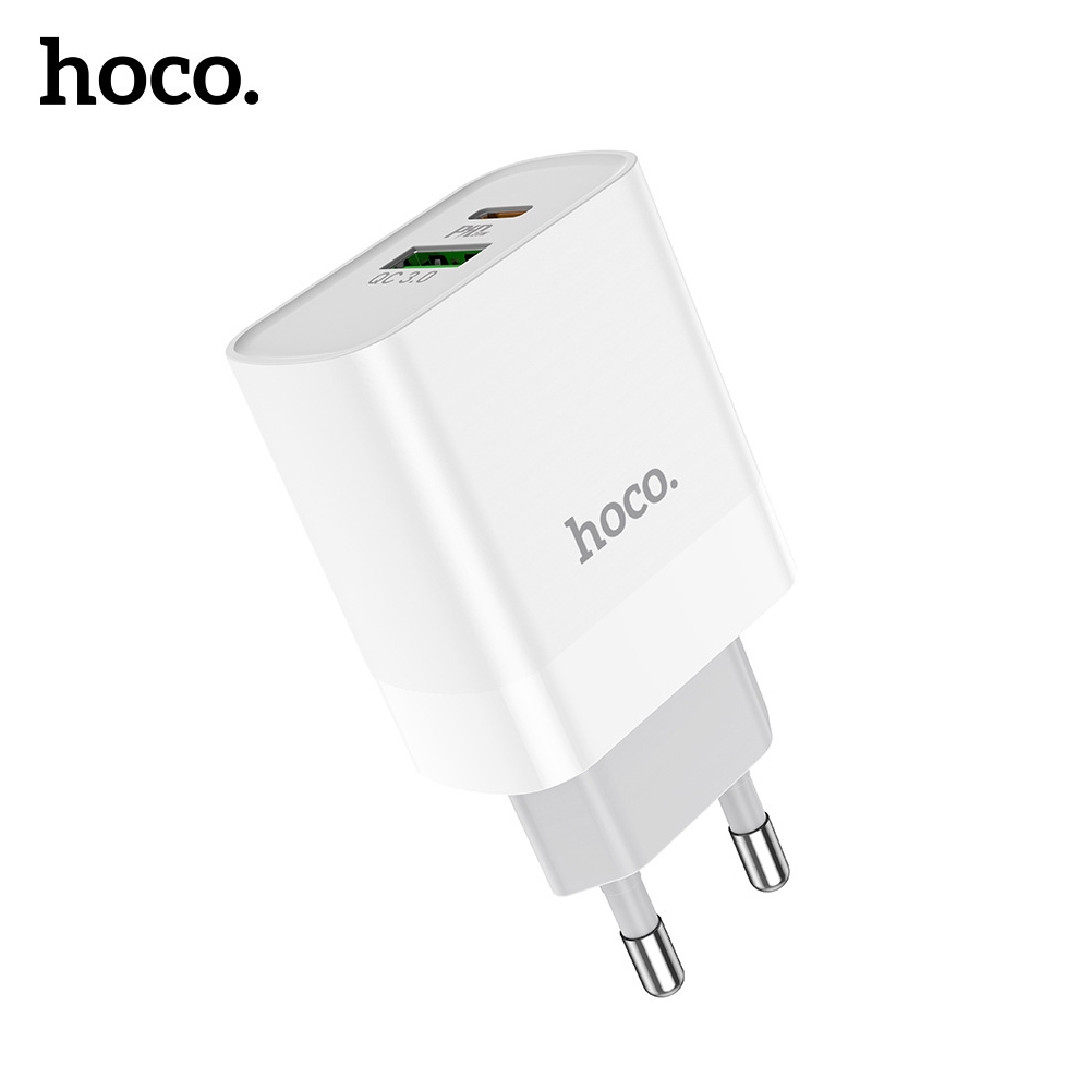 Hoco C80A 20W 2-Port PD Fast Charger, USB Output Port and Type C Output Port, For Most Phones ...
