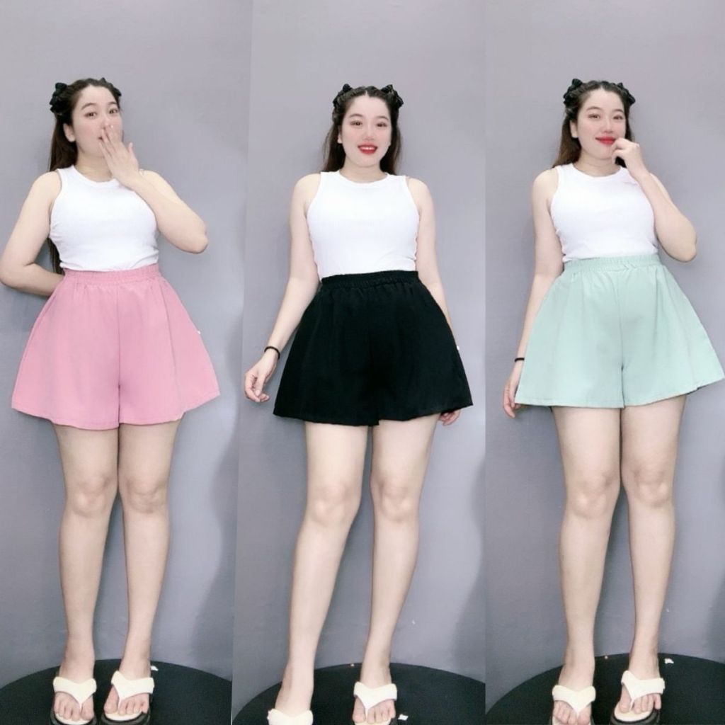 Big Size Women's High Waist A-LineShorts Lightweight Fabric For Cool ...