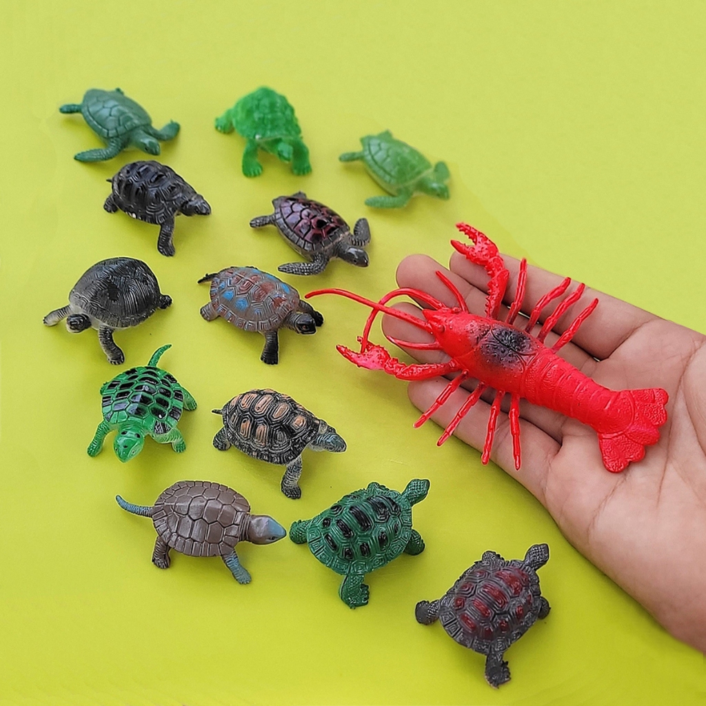 Set of 13 Turtle and Lobster model toys for children - New4all Turtle ...