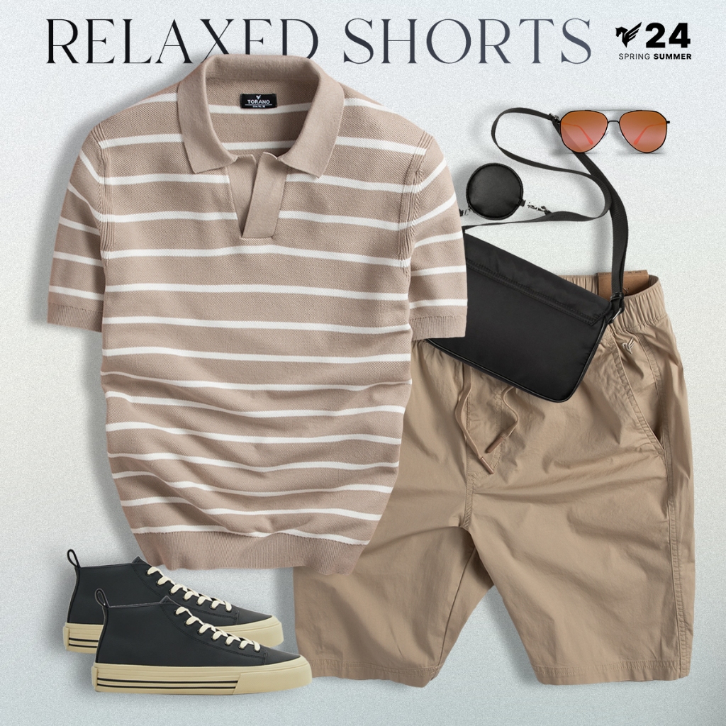 Torano men's wool polo shirt with horizontal stripes, V neck polite ...