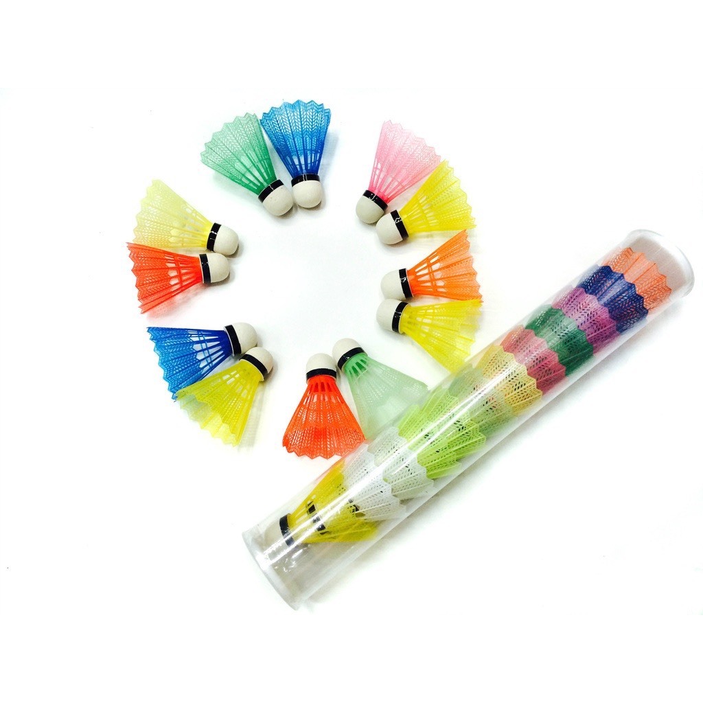 Set of colorful durable plastic badminton balls for sports practice ...
