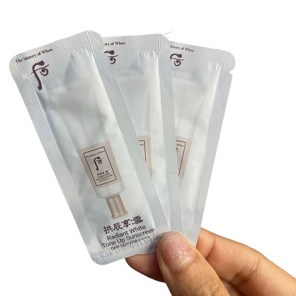 [Combo Of 50 packs = 50ml] Whoo Radiant White Tone Up Sunscreen Pack ...