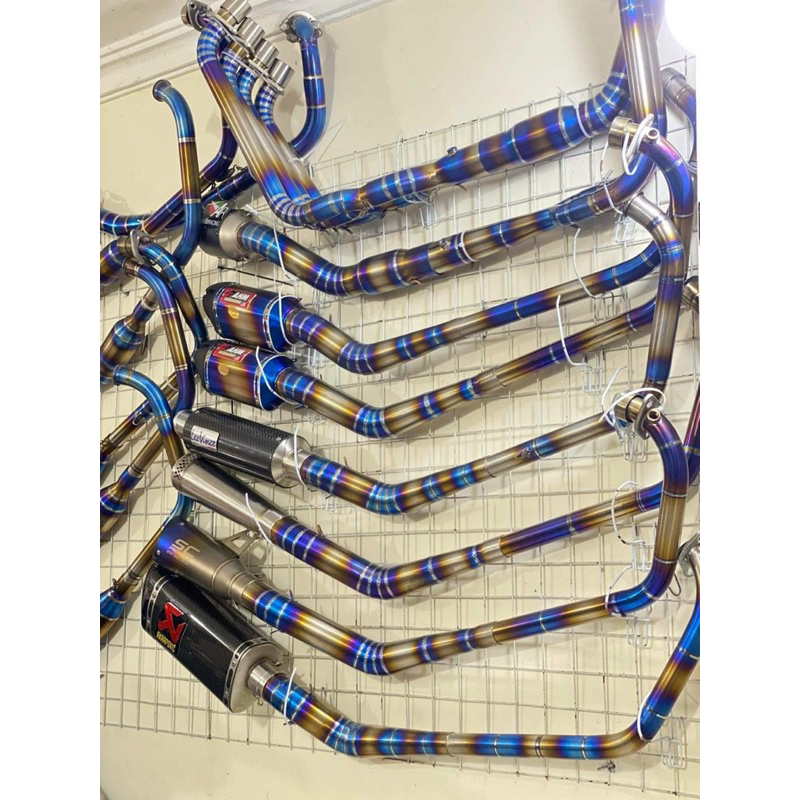 Neck 2 Pieces Titanium + Honeycomb Pots Attached To The Exhaust Of 51mm ...