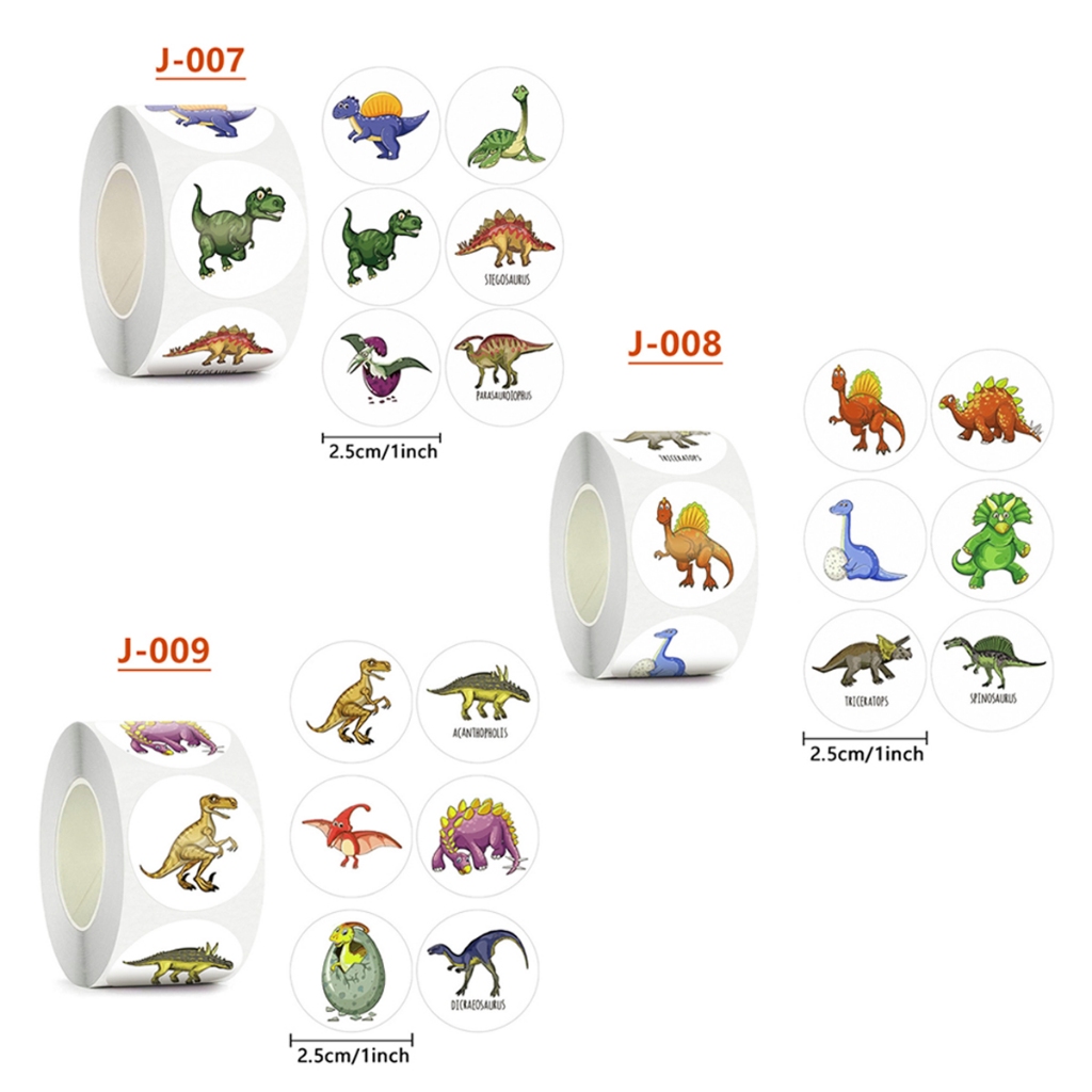 Roll 500 Cute Dinosaur Sticker Stamps For Babies - 2.5cm | Shopee ...