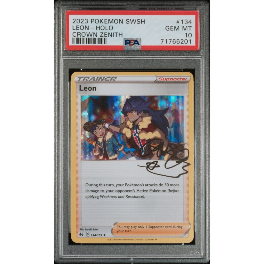 Psa Card 10 Gem Mint 2023 Pokemon Crown Zenith Leon 134/159 1459 D54 1 ...