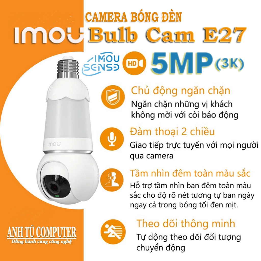 Imou Bulb Cam E27 5MP Bulb WiFi Camera IPC-S6DP-5M0WEB-E27 | Shopee ...