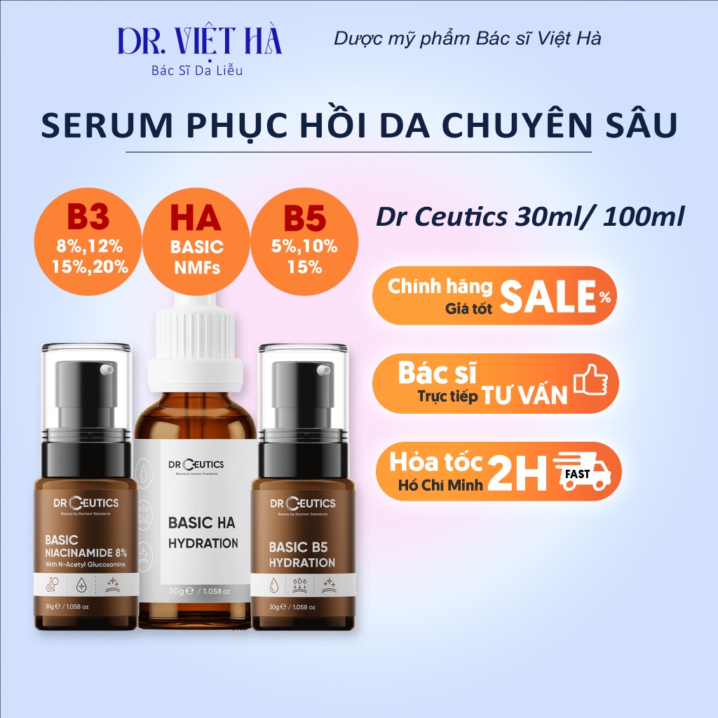 Drceutics Niacinamide B3, HA Basic, B5 Basic, HA NMFs Serum 30ml ...