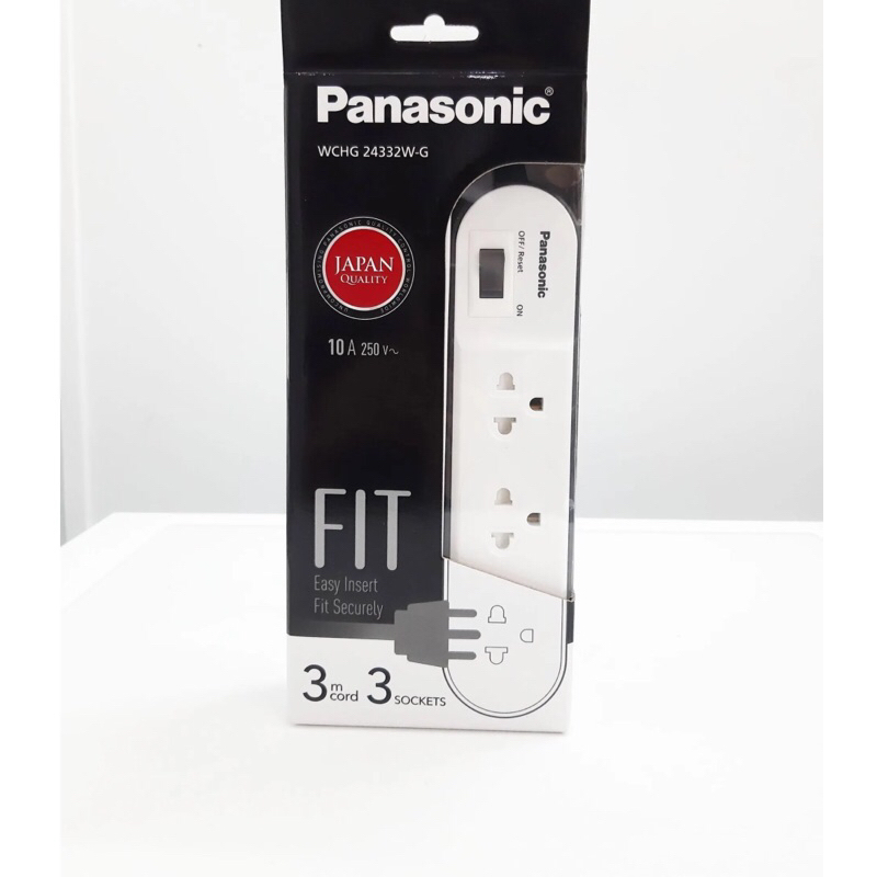 Panasonic 3-pin power outlet 250VAC-2300W to 3500W 3m (3-pin plug cord ...