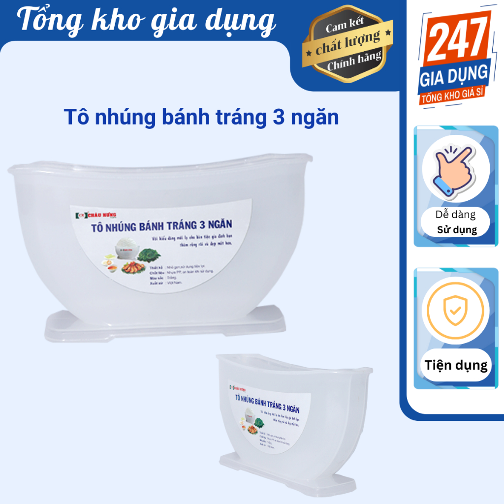 Plastic Rice paper tray, 3-compartment Rice paper dipping bowl - Rice ...