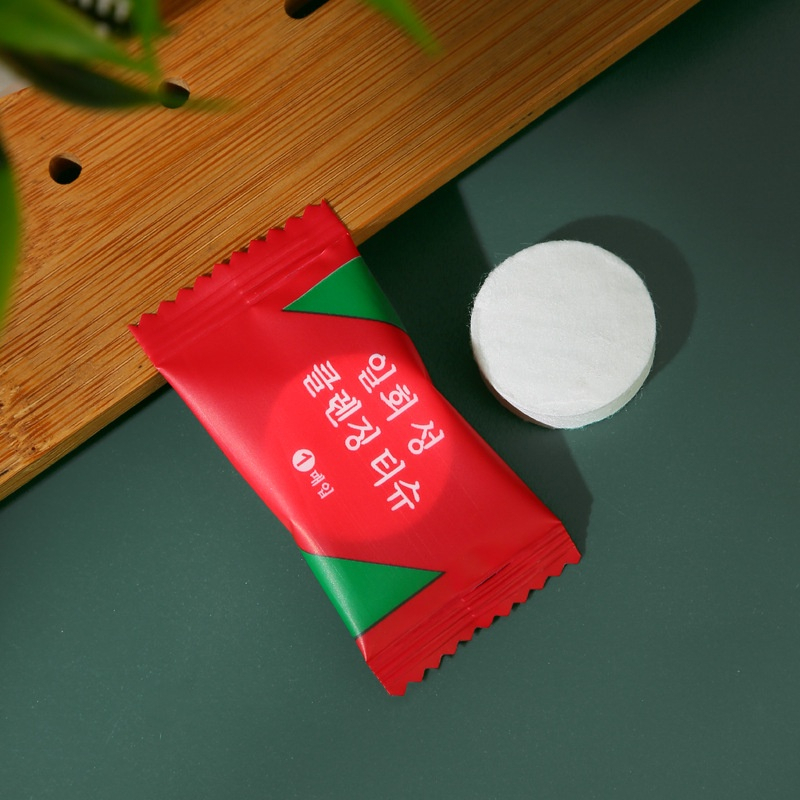 Package of 20 Korean candy facial cleansing tissues, wet tissue tablets ...