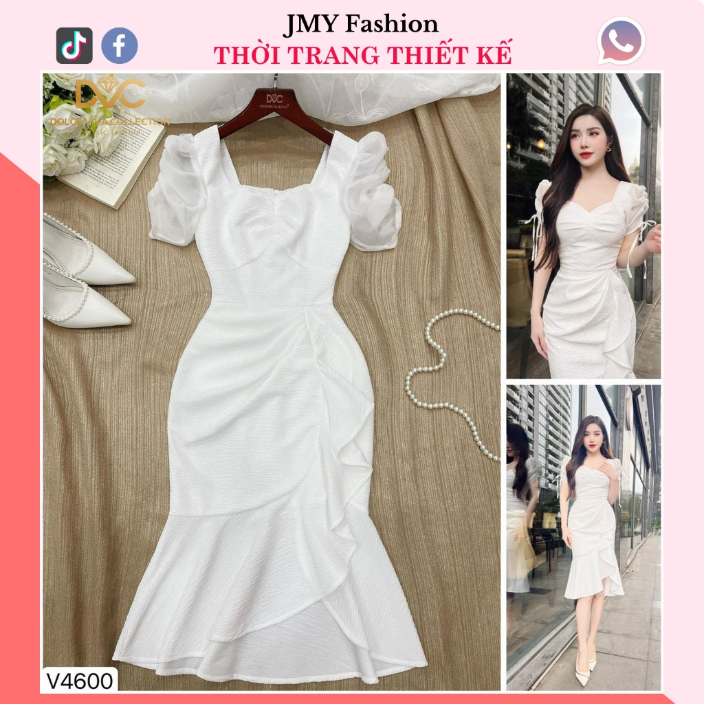 V4543 Luxurious fishtail heart-neck white dress [Dolce Viva Colection ...