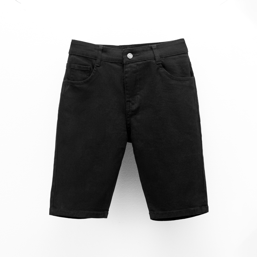 Men's plain black stretchy jean shorts, plain black men's shorts made ...