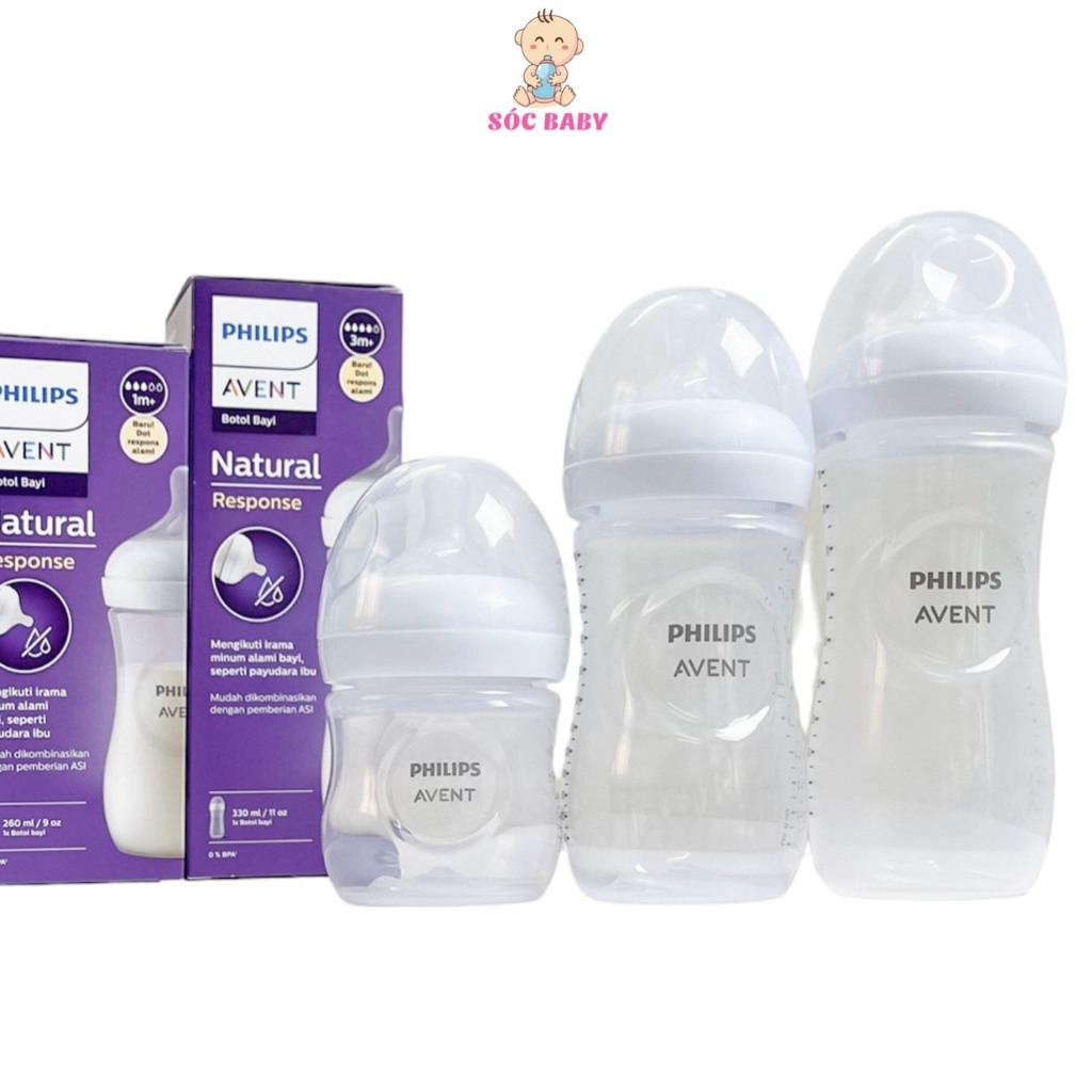 New Philips Avent Natural Response simulated Natural milk bottles 125ml ...