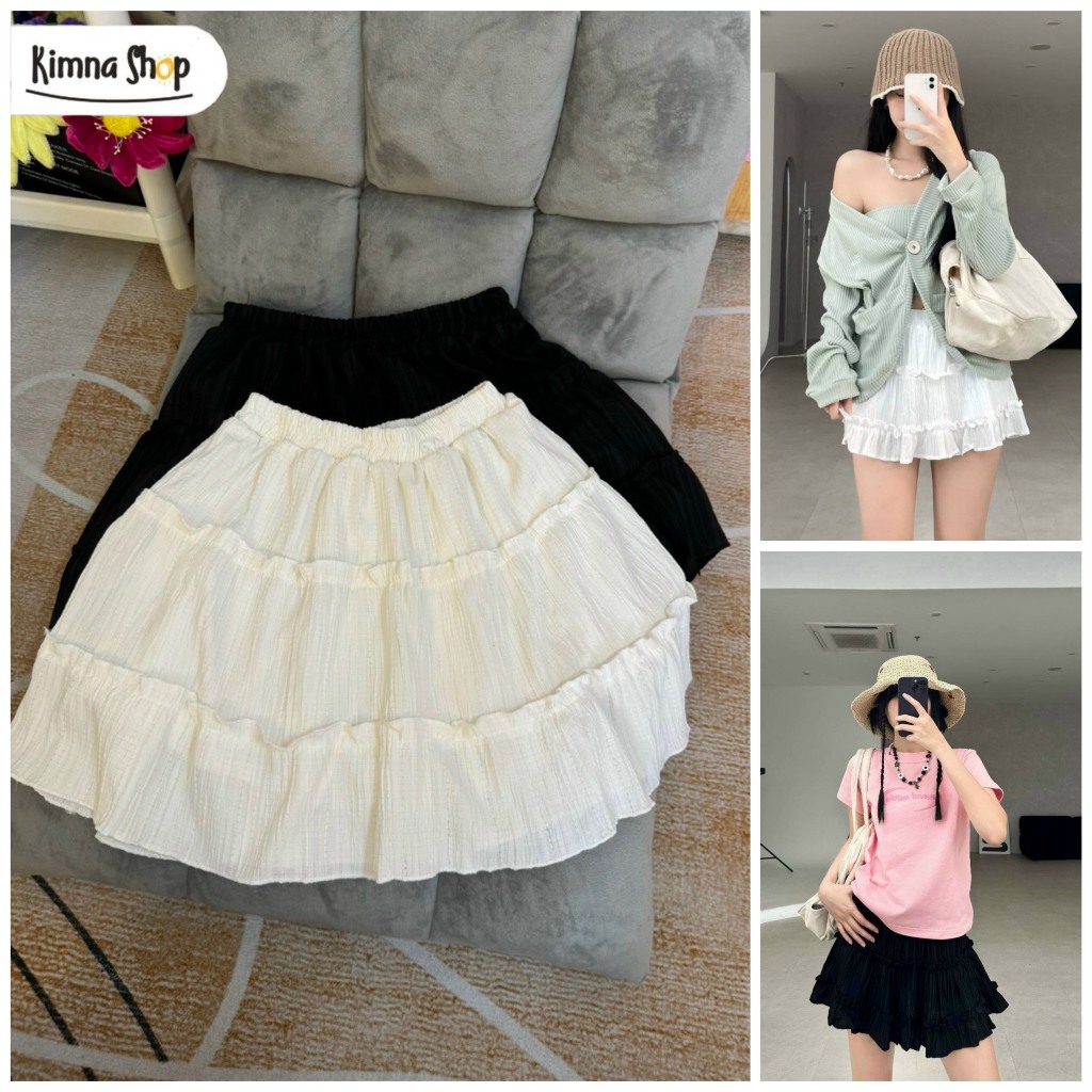 Korean Style Layered Ruffle Skirt (with inner lining) | Shopee Philippines