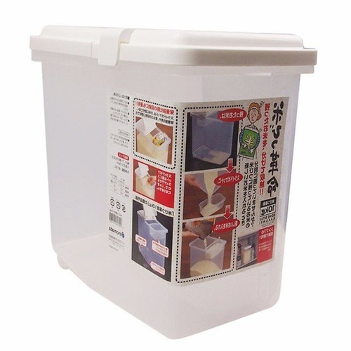 10kg rice bucket with flip lid and smart wheels T MALL Japan | Shopee ...