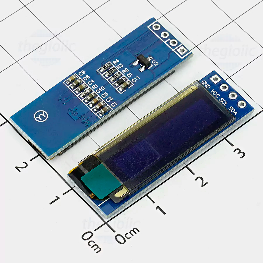 Lcd OLED SSD1306 0.91inch 128x32 Blue Letters 4 Pins IIC Interface ...