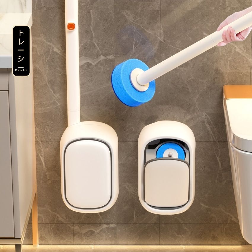 New generation bathroom cleaning tool with integrated cleaning pad ...