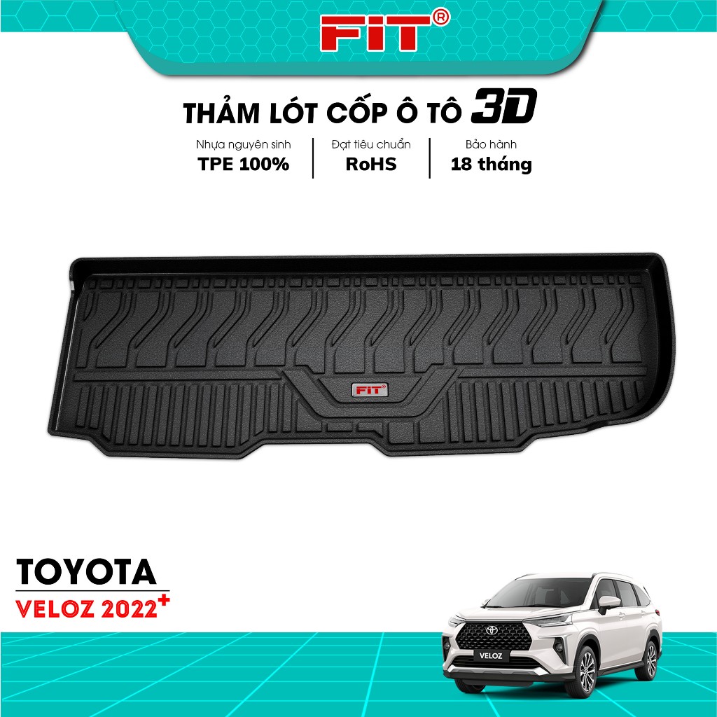 Toyota Veloz 2022-2023 3D Plastic TPE Car Trunk Mat | Shopee Philippines