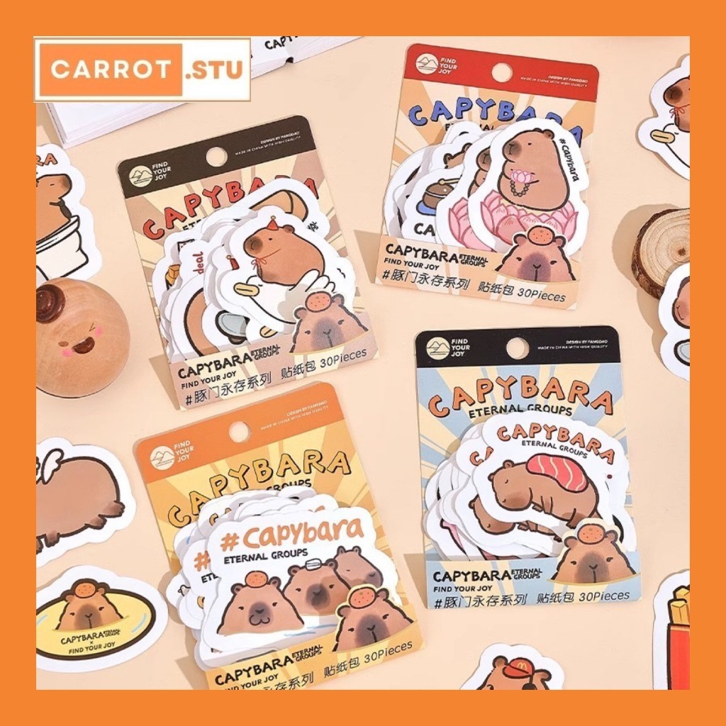 Guang Zhou Capybara Mouse sticker Cute Decorative sticker | Capybara ...