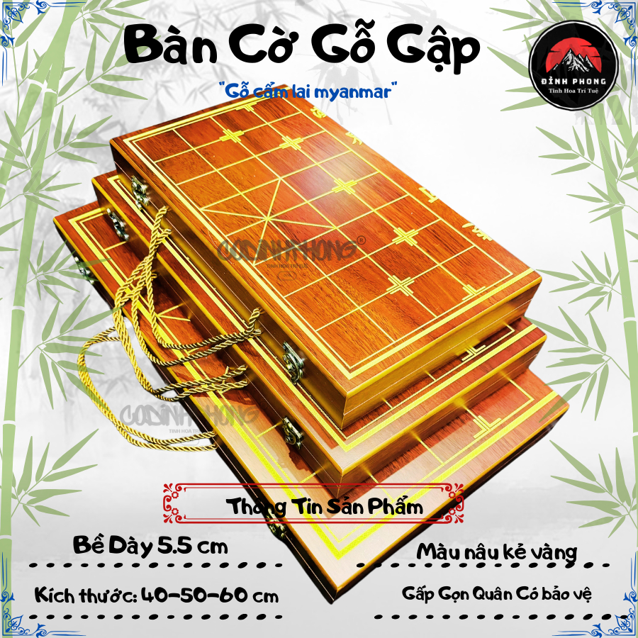 Folding chess board made of Myanmar rosewood with beautiful traditional ...