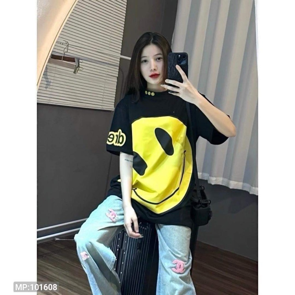 222 Drew Basic Smiley Face T-shirts for Men and Women, Loose Unisex ...