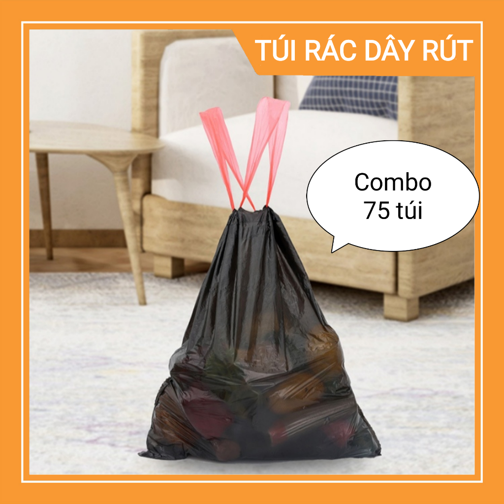 Combo of 75 drawstring trash bags, empty trash without getting your ...