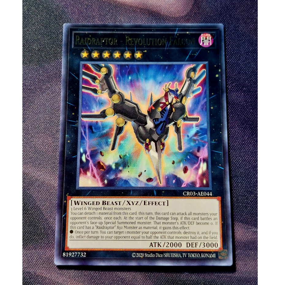 [ Peanut ] Yugioh Monster Card CR03-AE044 Raidraptor - Revolution Falcon (R) | Shopee Philippines