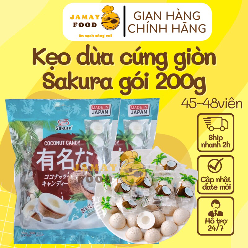 [Free 50g] Sakura Coconut Candy Pack Of 200gr Crispy And Fatty Tablets ...