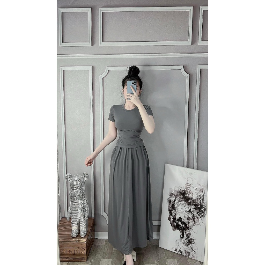 Set Of Cold Toothpick body Shirt With Cute Wide form Skirt | Shopee ...