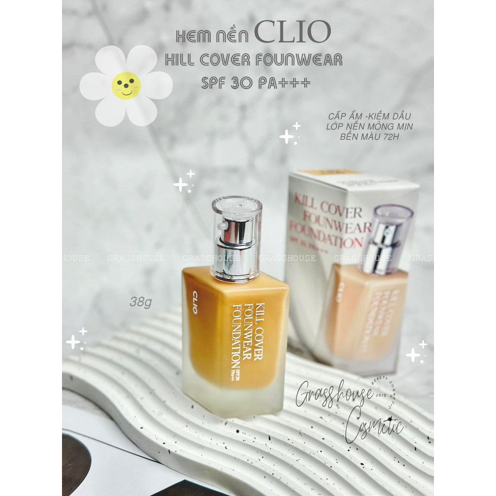 Clio Kill Cover Founwear Foundation SPF30 PA+++ (38g large bottle and ...