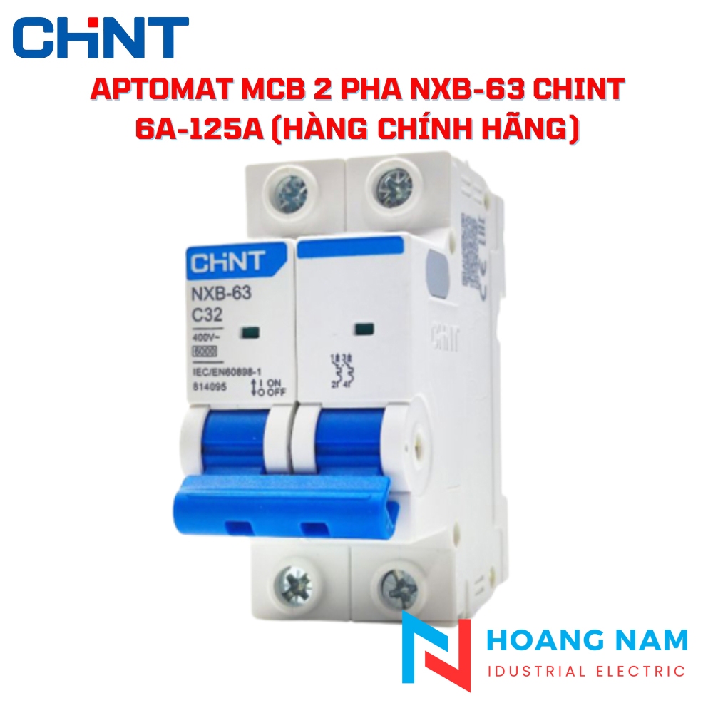 2-phase MCB Aptomat NXB-63 Chint 6A,10A,16A,20A,25A,32A,40A,50A,63A,80A,100,125A (GENUINE ...