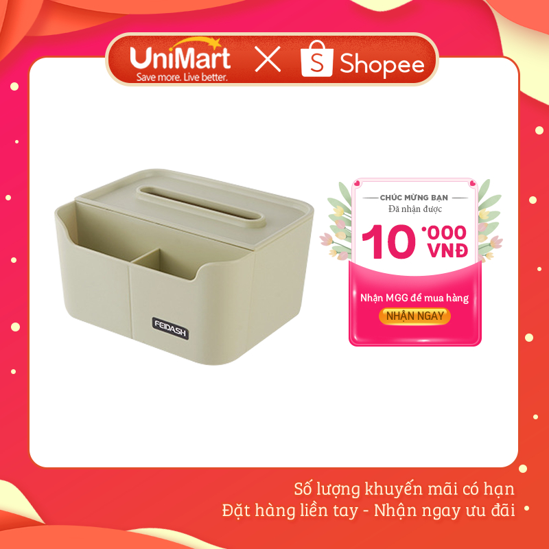 Tissue Box - Integrated Convenient Double Storage Compartment - Feidash ...