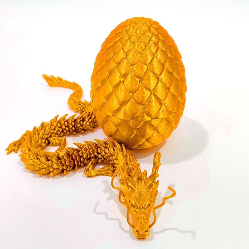 Super large golden dragon egg model and golden dragon 30cm long ...