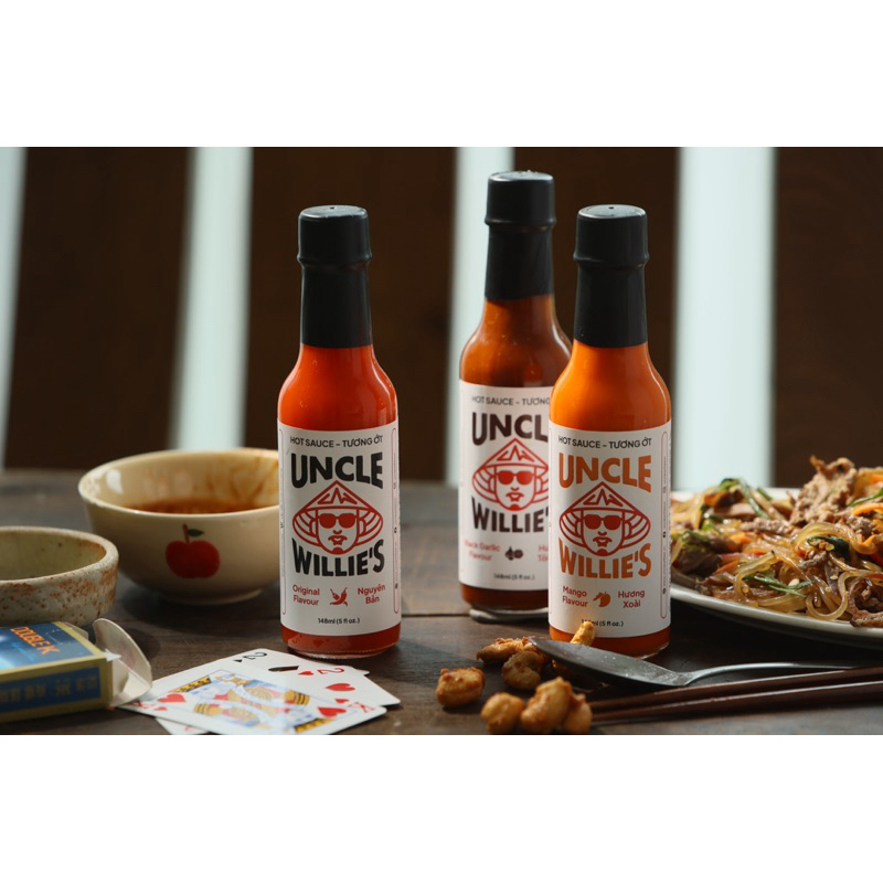Uncle WILLIE’S set of 2 bottles of attractive super spicy chili sauce ...