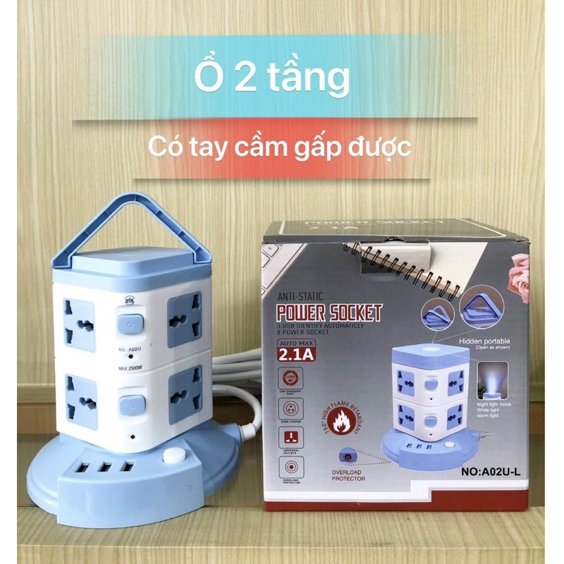 3-stage Multi-Purpose Power Socket - integrated USB port + Switch ...