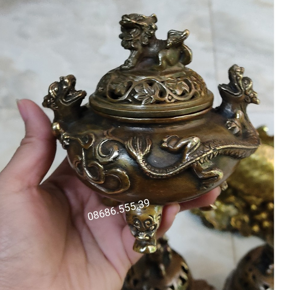Bronze Incense Burner Burning Agarwood Buds Incense Burning Top Solid ...