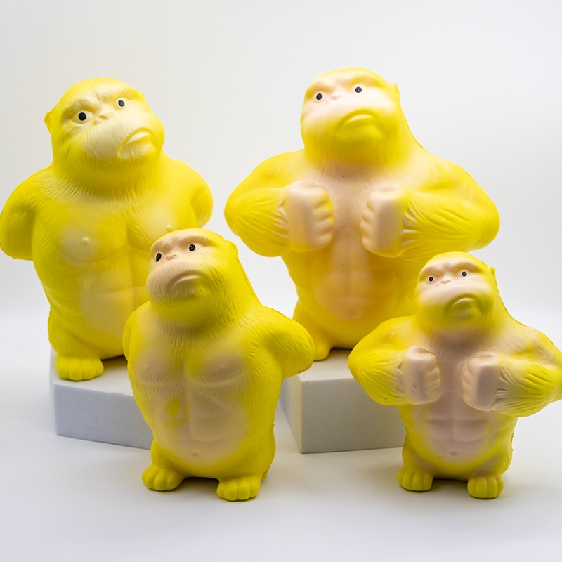Golden monkey toy with elastic face, golden monkey with face, stress ...