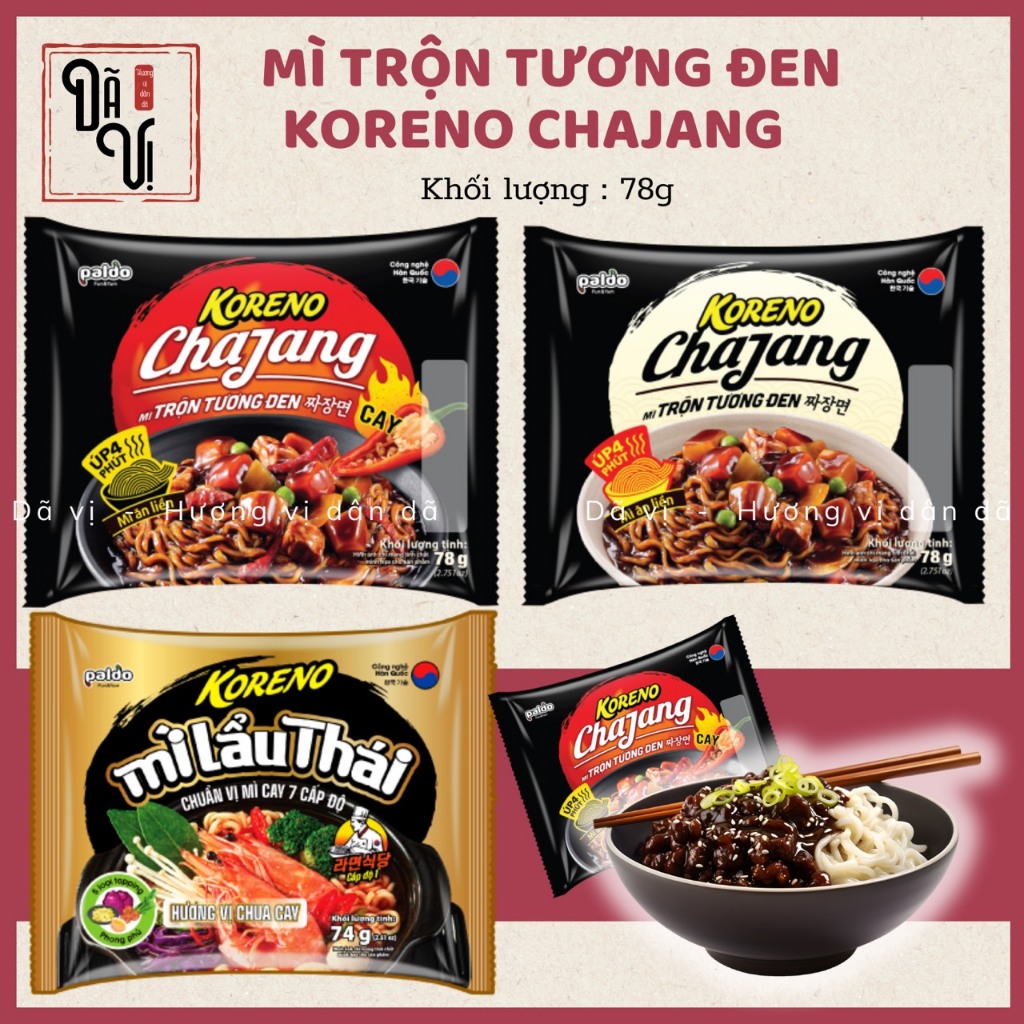 Paldo Koreno Chajang Black Soy Sauce Mixed Noodles (78g pack) of all ...