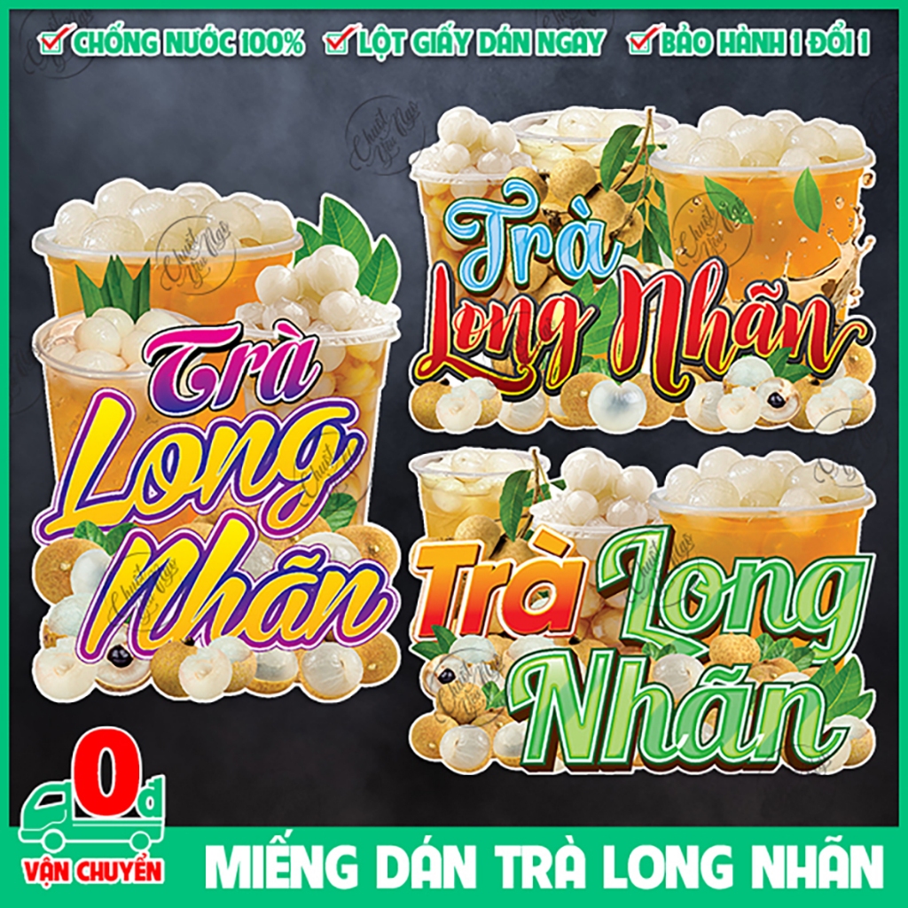 Longan tea sticker fruit wall decoration car decor milk tea shop coffee ...