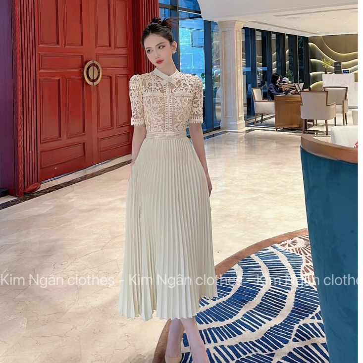 Party Dress, Lace Party Dress With Long Round Neck Stamping Legs ...