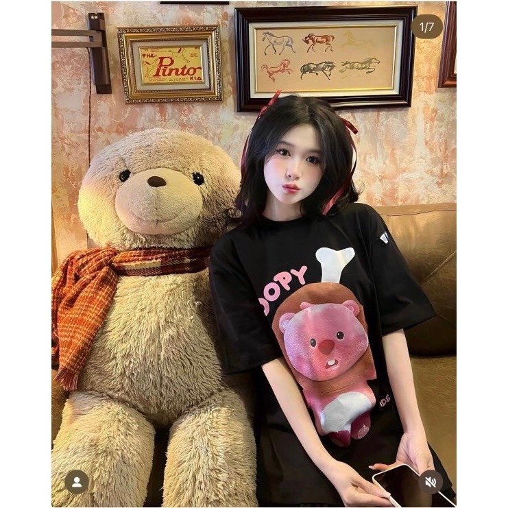 Loopy T-shirt with 2 patterns of cotton rubber zip bag form 40-68kg ...
