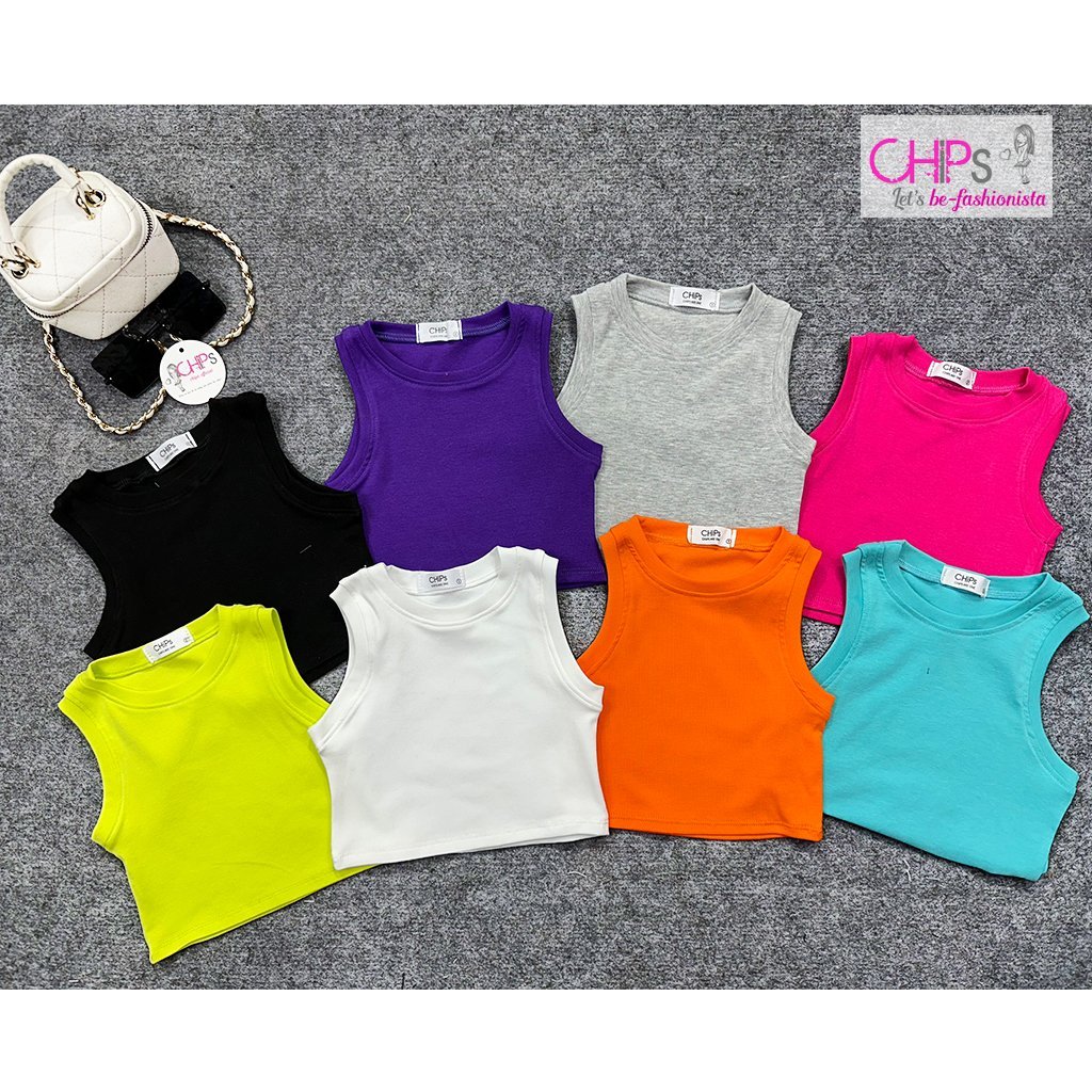 Bodycon Crop Top Sleeveless Many colors for girls | Shopee Philippines