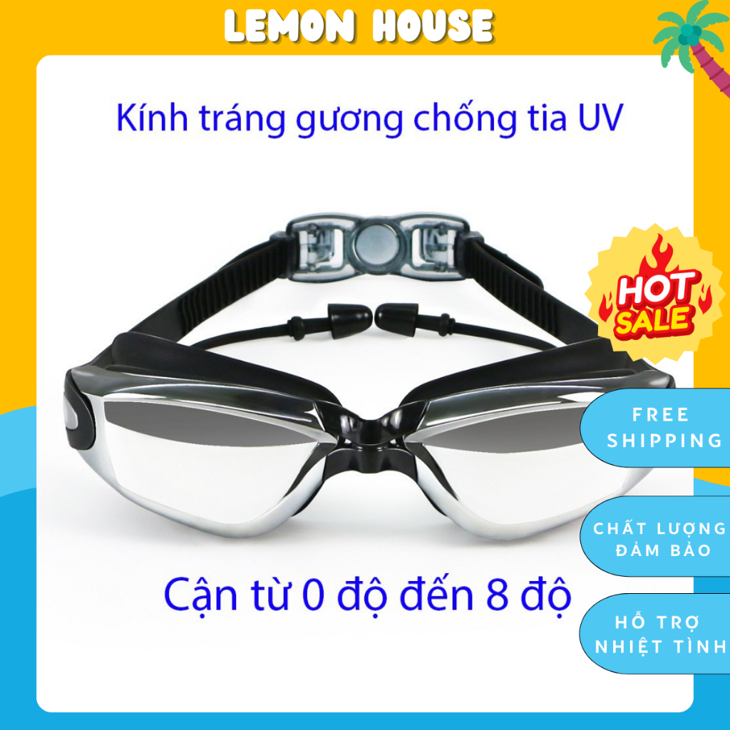 Mirror-coated swimming goggles, UV protection from 0 degrees to 8 ...
