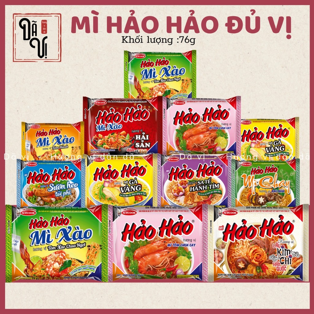 Hao Hao Acecook instant noodles of all flavors/ Hao Hao fried noodles ...