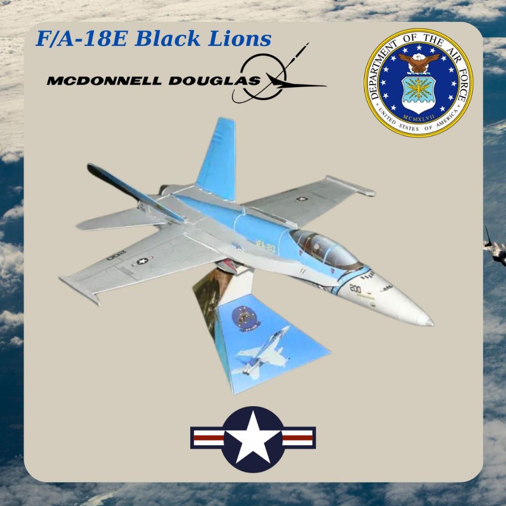Paper model of McDonnell Douglas F/A -18E fighter aircraft version ...