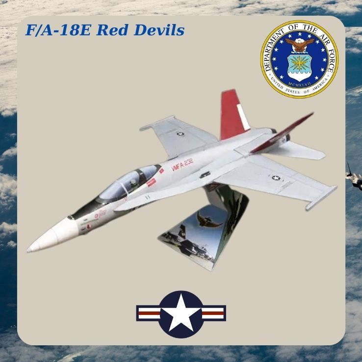Paper model of McDonnell Douglas F/A -18E fighter aircraft "Red Devils ...